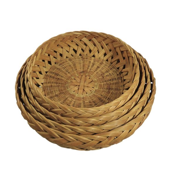 KOREA | Accents | Vintage Korea Shallow Nesting Baskets Open Weave ...